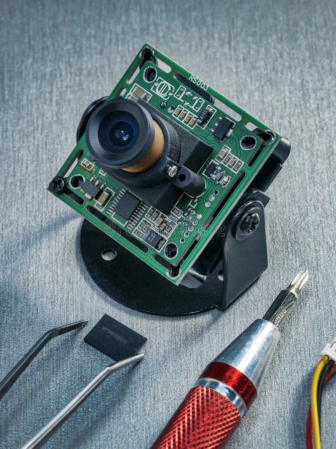 Repair CCTV Camera on the Table in Lab. Stock Image - Image of ...