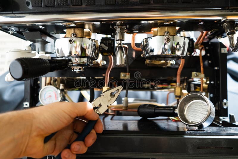 Repair of the Coffee Machine Photo. Stock Photo - Image of espresso ... Repair of the Coffee Machine Photo. Stock Photo - Image of espresso ...