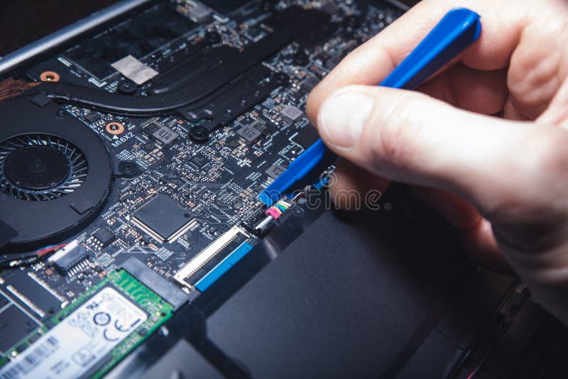 Repair of a computer stock photo. Image of install, disk - 163574852