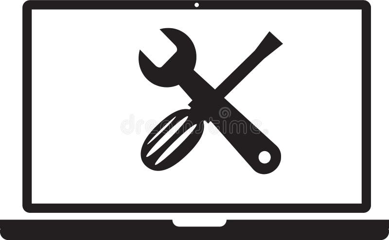 Repair Computer Icon on White Background. Flat Style Stock Vector ...