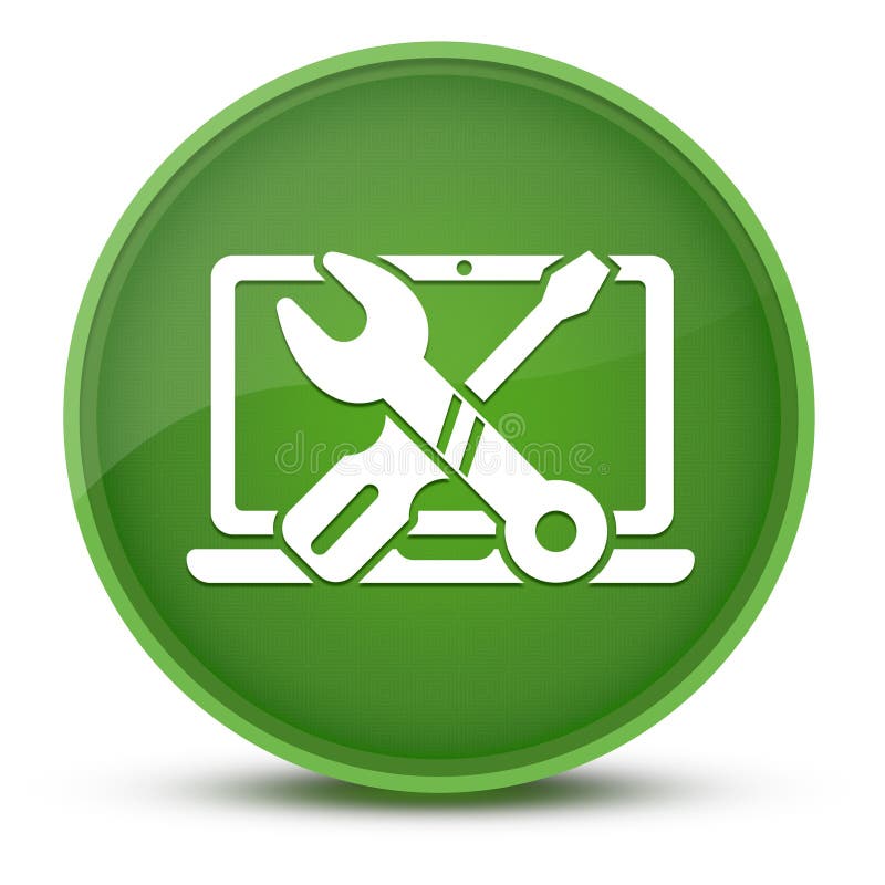 Repair Computer Luxurious Glossy Green Round Button Abstract Stock ...