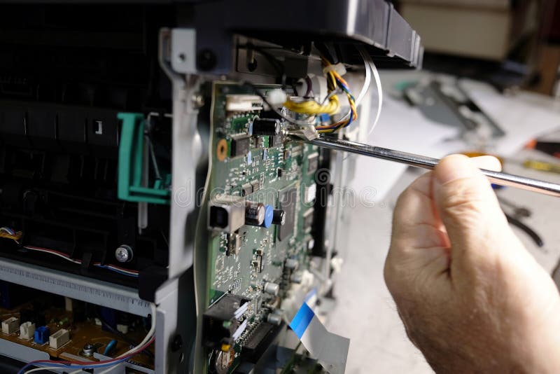 Repair the computer stock image. Image of computers - 131396419