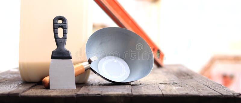 Repair and Construction. Plastering Tools Stock Image - Image of laying ...