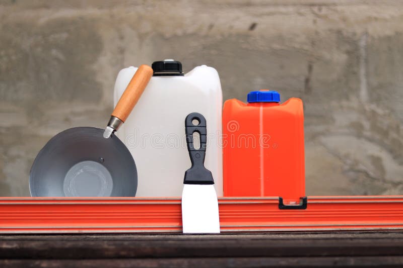 Repair and Construction. Plastering Tools Stock Image - Image of ...