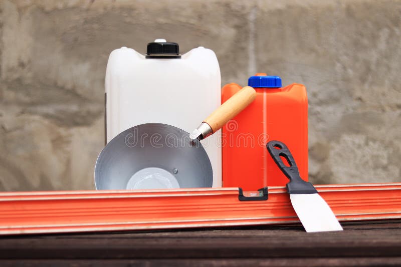Repair and Construction. Plastering Tools Stock Image - Image of ...