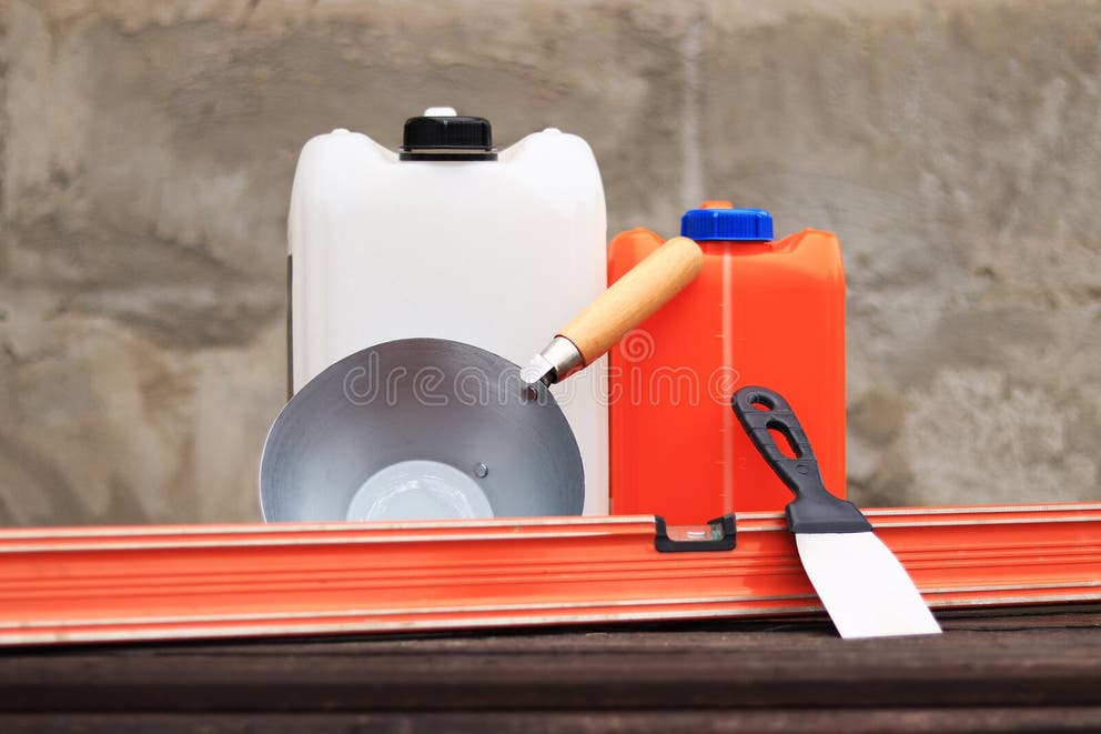 Repair and Construction. Plastering Tools Stock Image - Image of ...