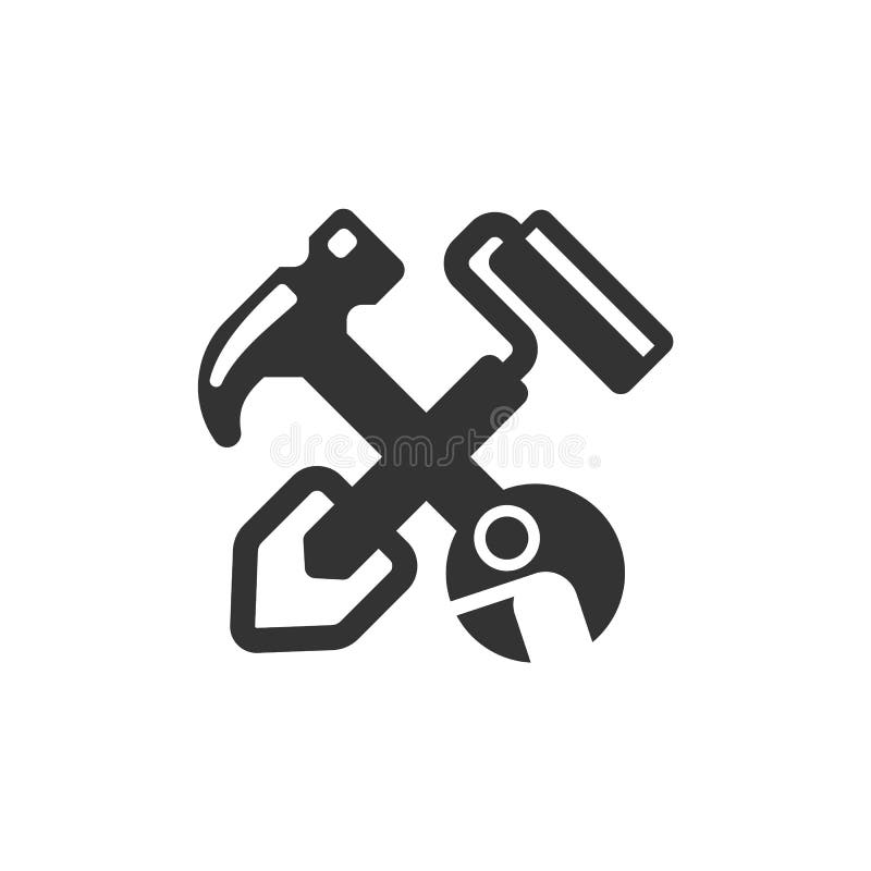 Repair and Construction Simple Icon. Vector Builder Master Logo ...