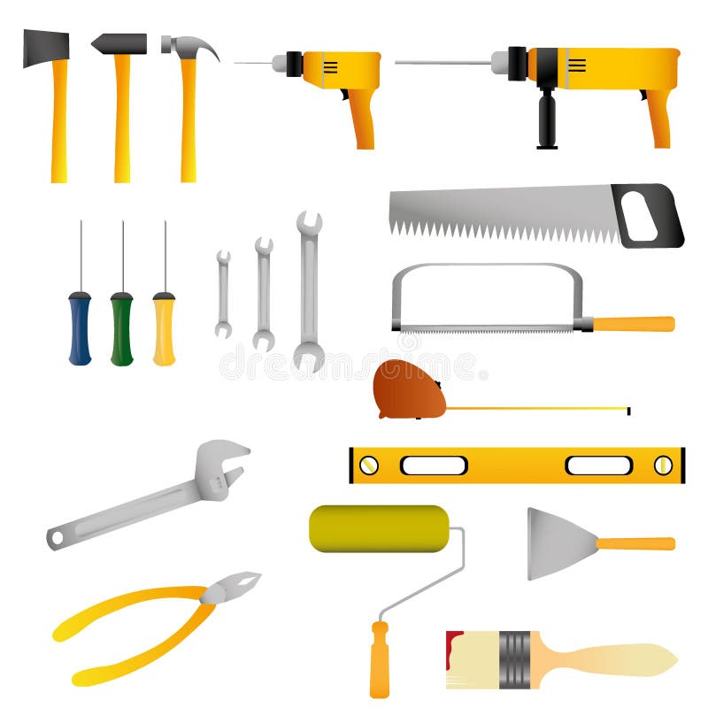 Repair and Construction Tools Set. Stock Vector - Illustration of ...