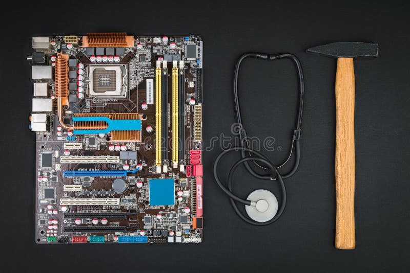 Repair or Crash the Computer. Stock Photo - Image of repairman ...