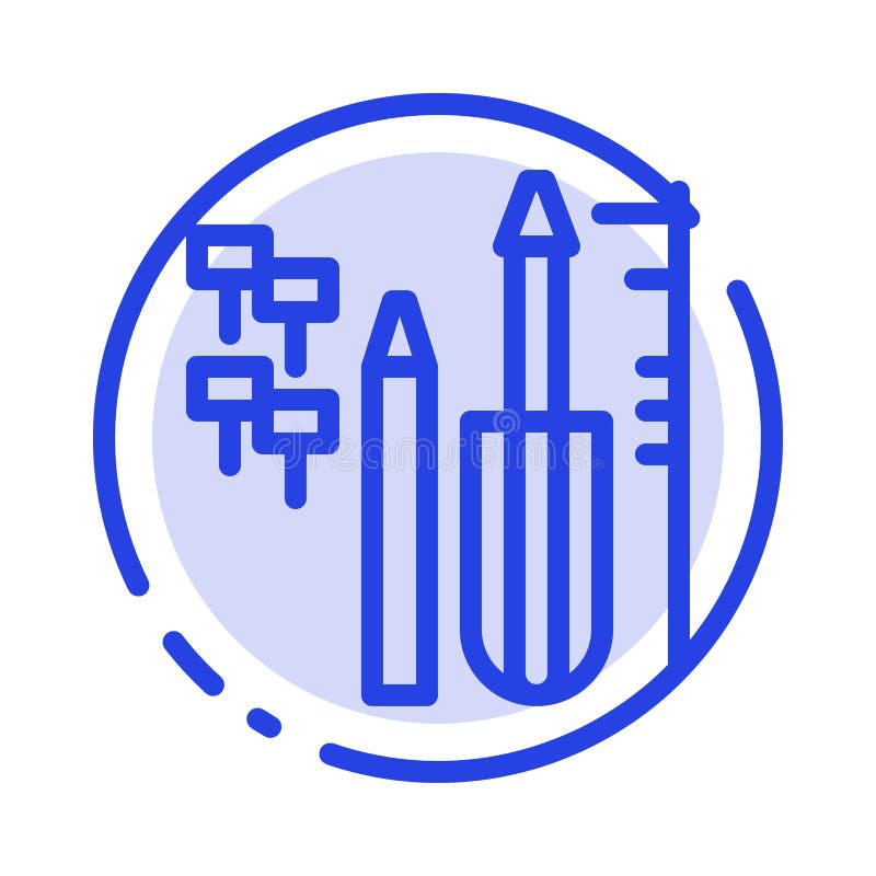 Repair, Custom, Engineering, Equipment Blue Dotted Line Line Icon Stock ...