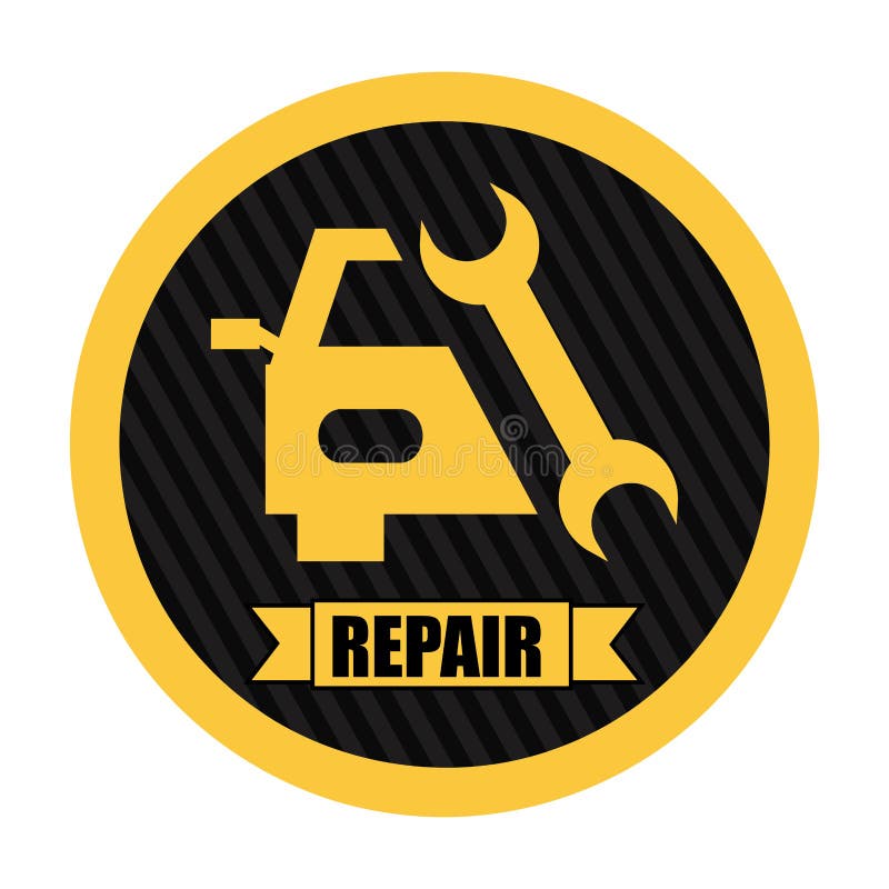 Mechanics Repairing Car Sign Stock Vector - Illustration of wrench ...