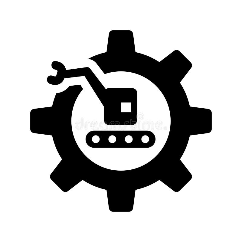 Repair, Digger, Earthmoving Icon Stock Vector - Illustration of tractor ...