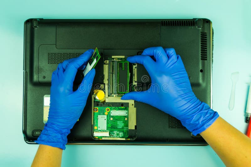 Repair, Disassembly, Laptop Cleaning Stock Image - Image of repair ...