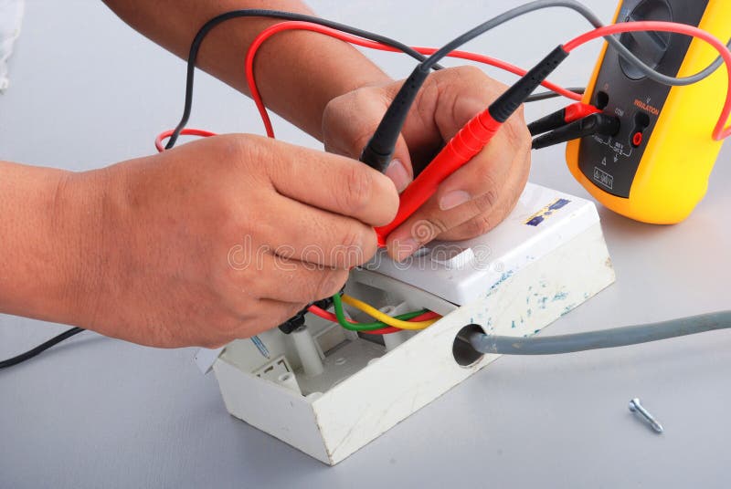 Repair of the Electric Socket Stock Image - Image of outlet, male: 20693753