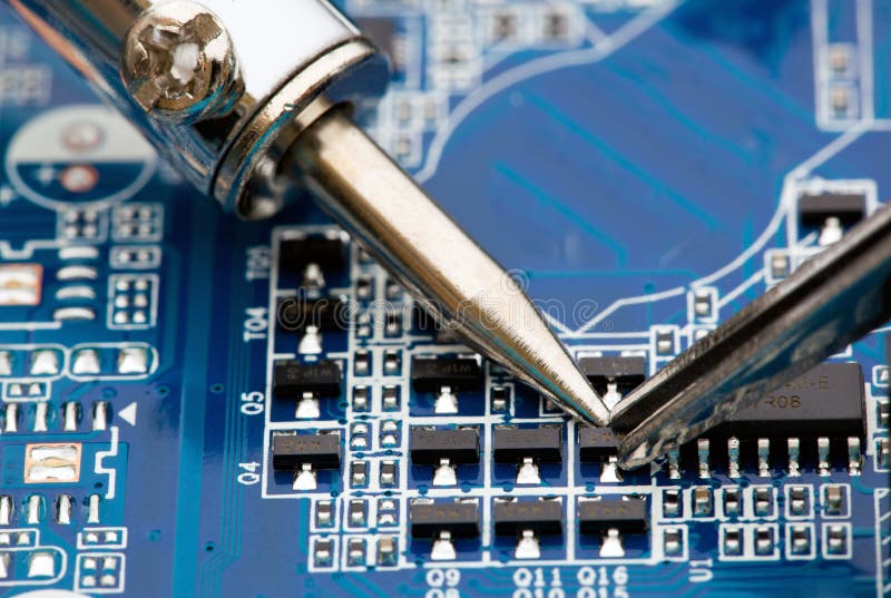 Repair of Electronic Components Stock Image - Image of silicon ...