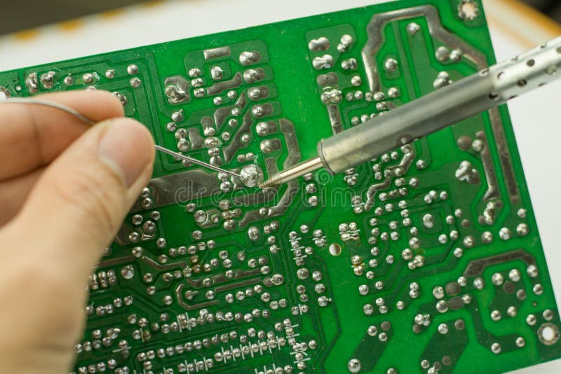 Repair of Electronic Devices, Tin Soldering Parts Stock Photo - Image ...