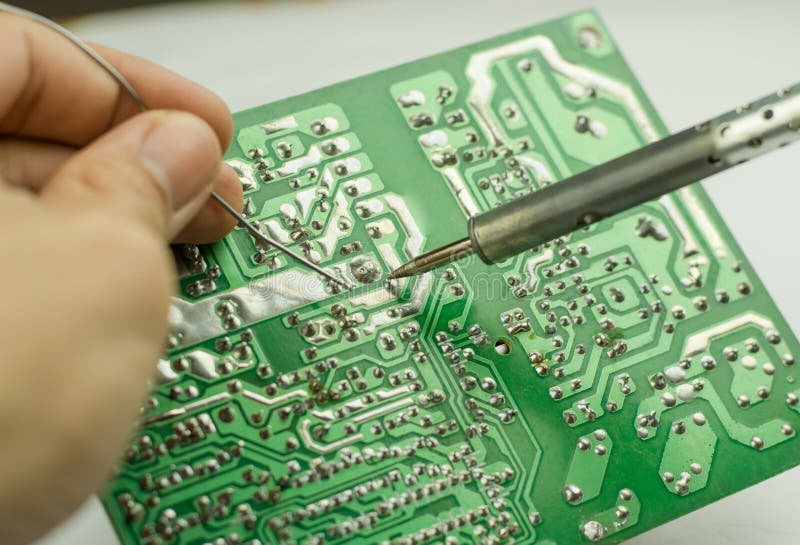 Repair of Electronic Devices, Tin Soldering Parts Stock Image - Image ...