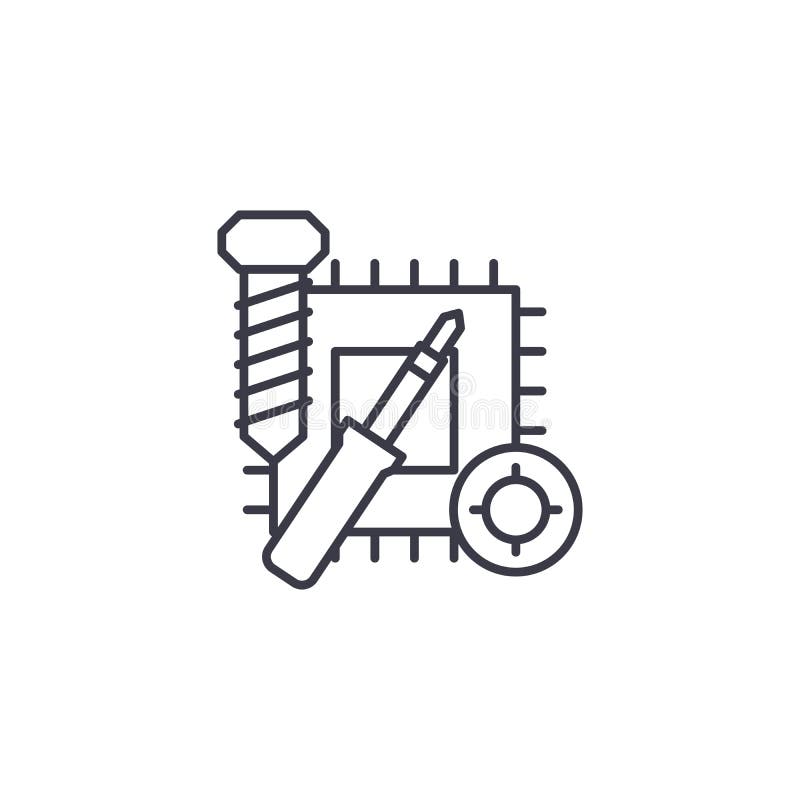 Repair of Electronics Linear Icon Concept. Repair of Electronics Line ...