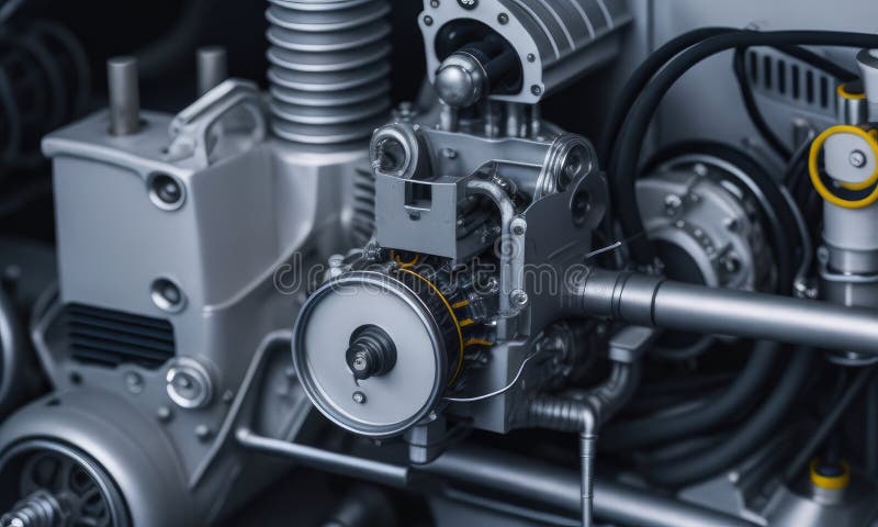 Repair of the Engine of the Car and Motor Stock Illustration ...