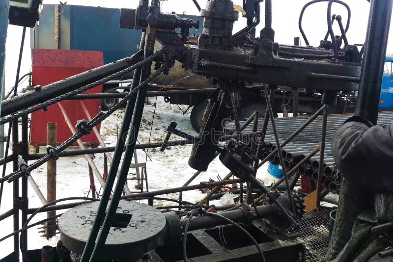 Repair of Equipment at the Rig Stock Photo - Image of industry, high ...
