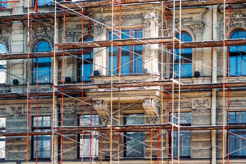 Repair of the Facade of a Beautiful Historic Building Stock Photo ...