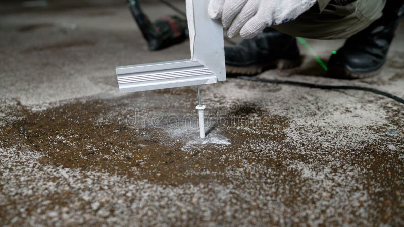 Repair of Floors, Installation of Guides for Concrete Screeds. Setting ... Repair of Floors, Installation of Guides for Concrete Screeds. Setting ...