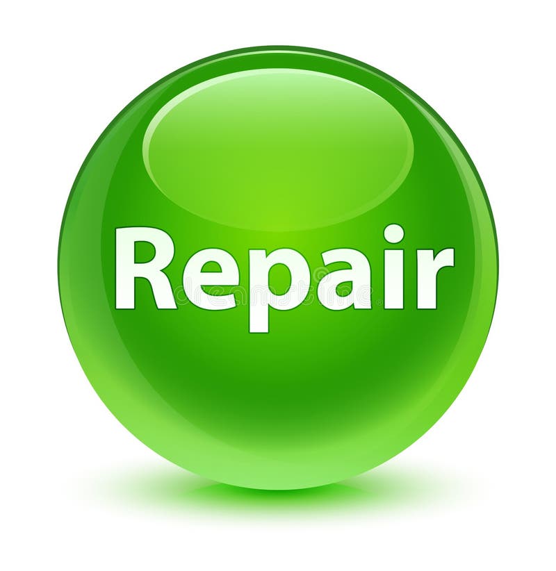 Repair Glassy Green Round Button Stock Illustration - Illustration of ...