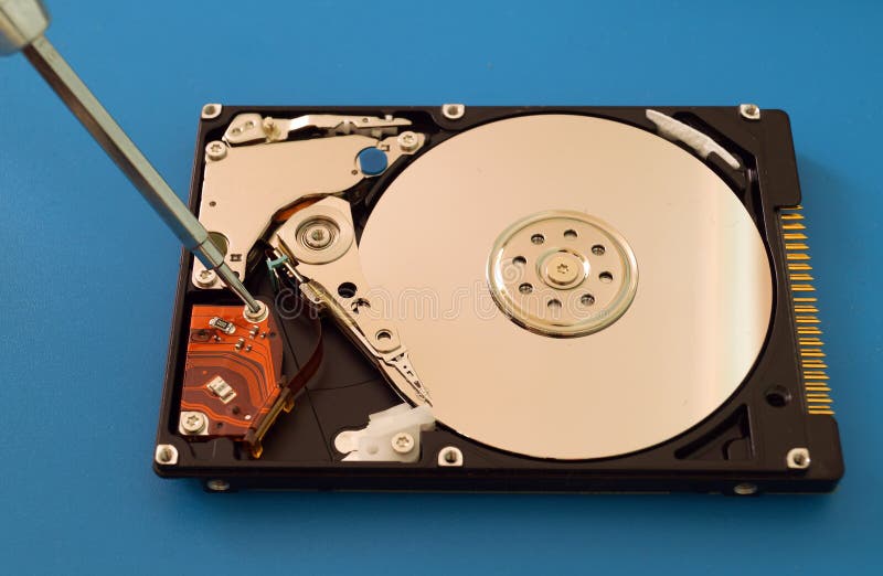 Hard Disk Drive without Cover Close Up Stock Photo - Image of copy ...