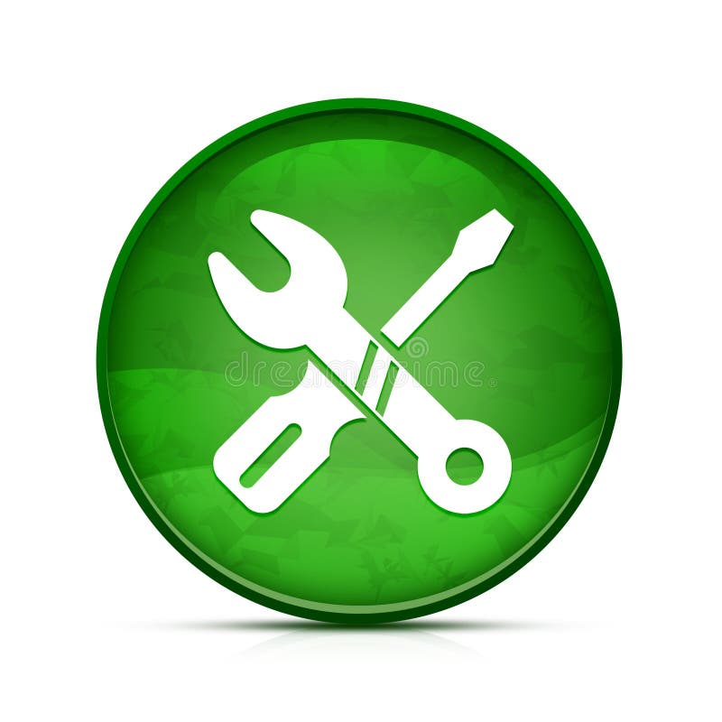 Repair Icon on Classy Splash Green Round Button Illustration Stock ...