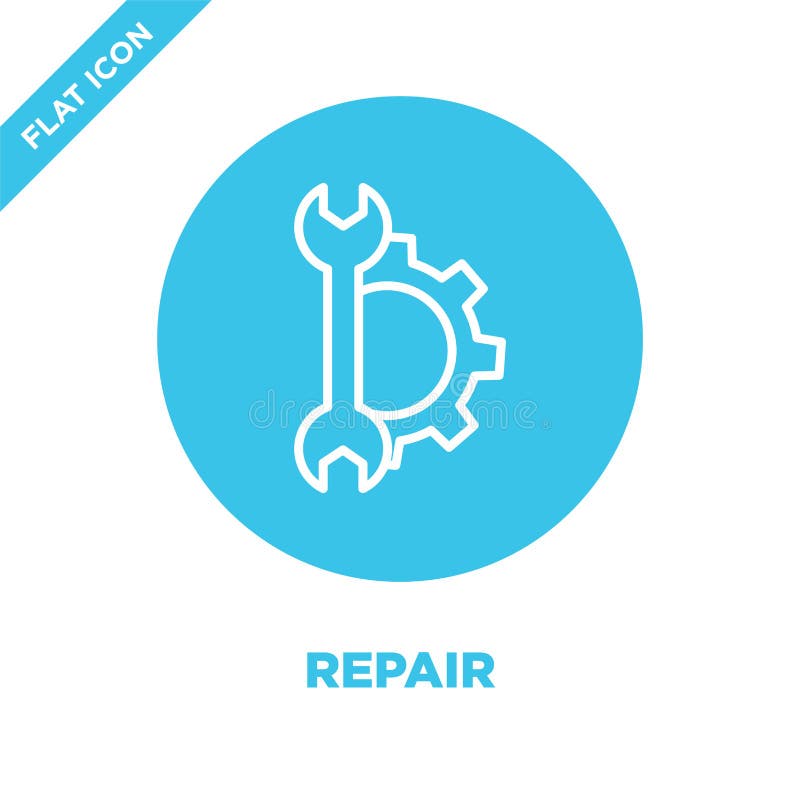 Repair Icon Vector. Thin Line Repair Outline Icon Vector Illustration ...