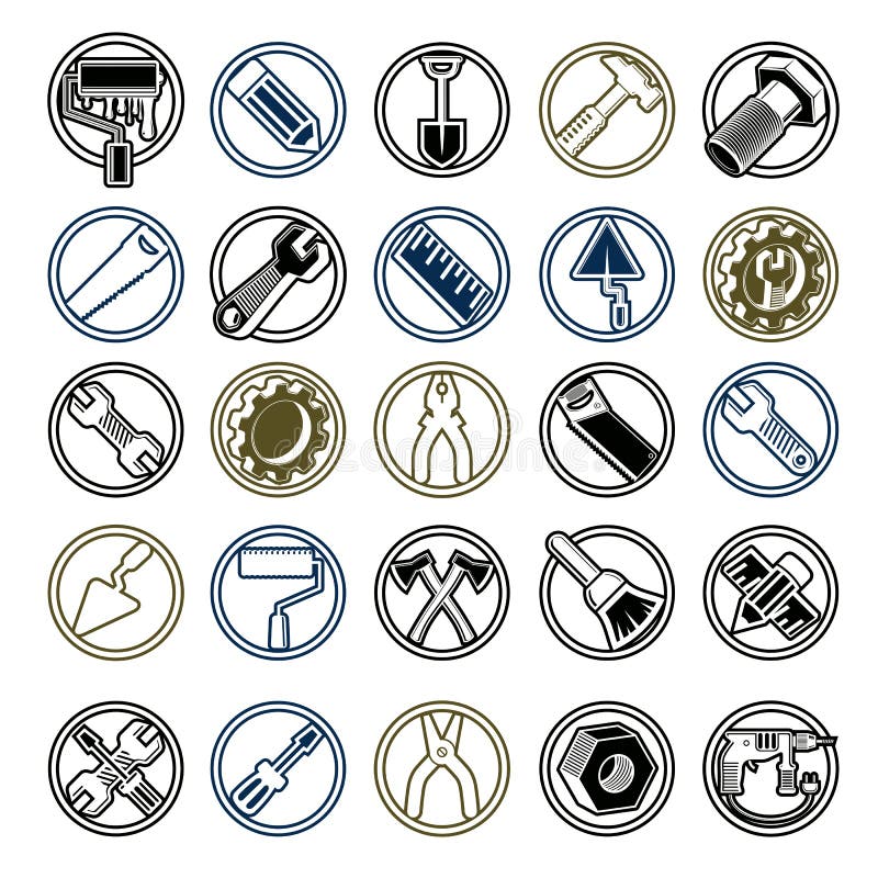Repair Instruments Collection, 3d Tools. Construction Idea Stock Vector ...
