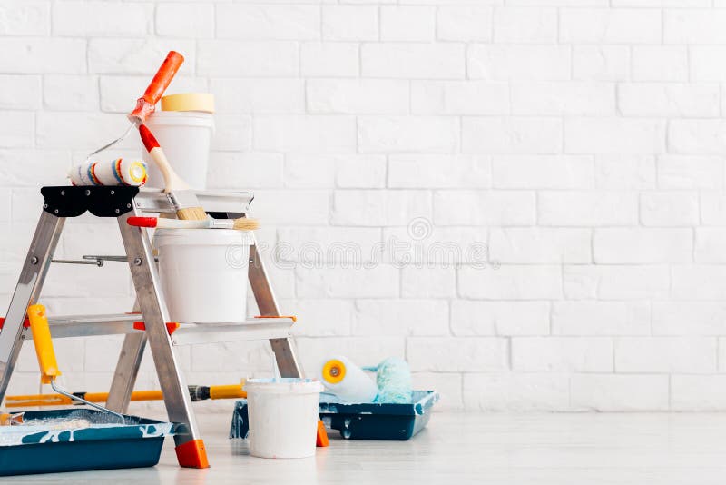 Repair, Instruments and Materials for Painting Walls Stock Photo ...