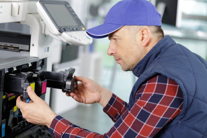 Repair Laser Copier-printer in Service Cente Stock Image - Image of ...