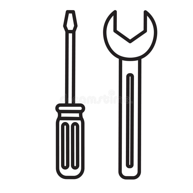 Repair Line Icon Vector Tools Icon Symbol Isolated Stock Vector ...
