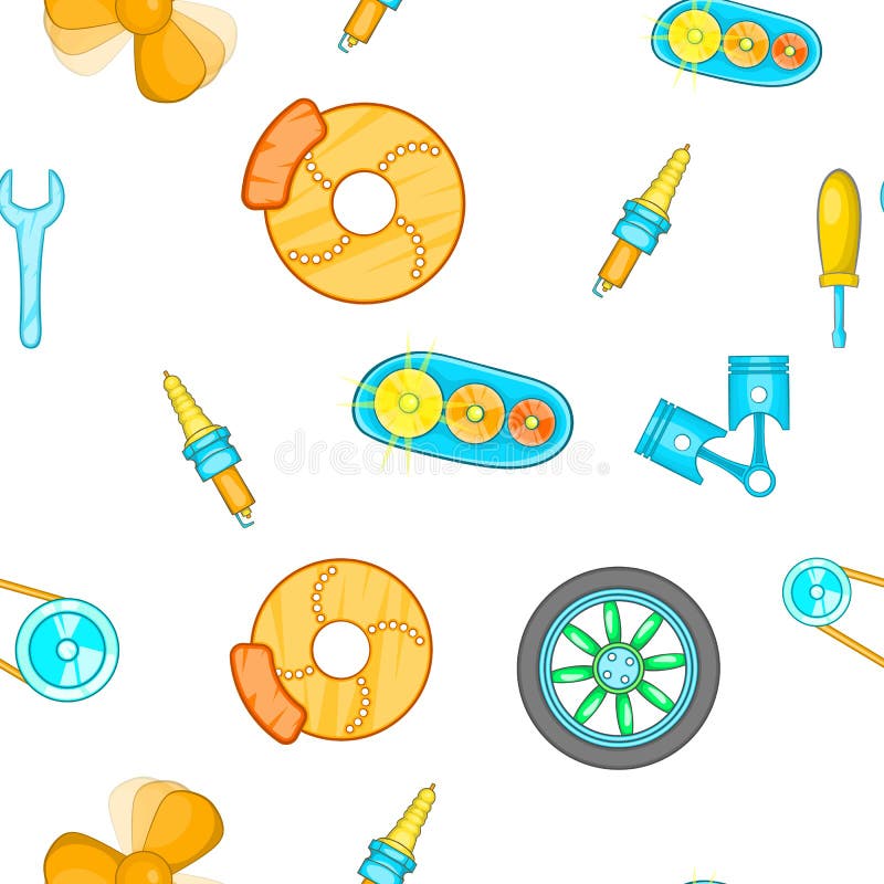 Repair Machine Pattern, Cartoon Style Stock Vector - Illustration of ...