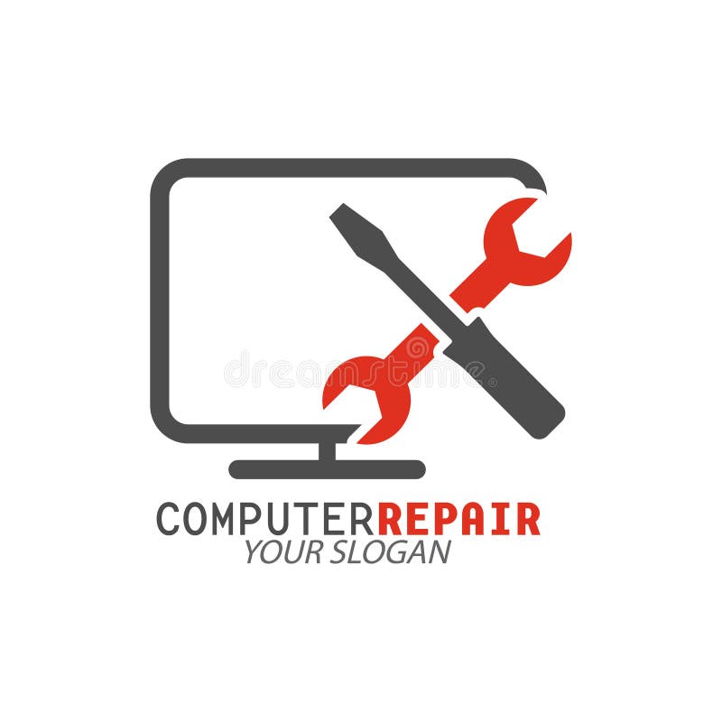 Repair and Maintenance of Computer Equipment. Vector Template of an ...