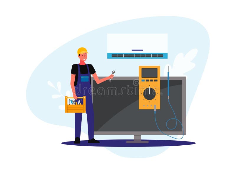 Cartoon Air Conditioning Refrigeration Animated Refrigeration System