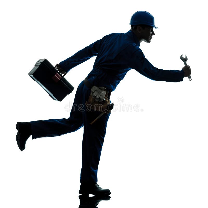 Repair Man Worker Sad Fatigue Failure Silhouette Stock Image - Image of ...