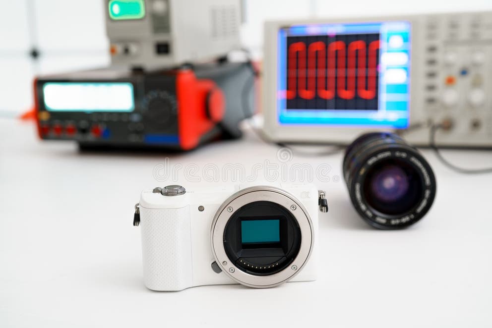 Repair of a Mirrorless Camera in a Service Center Stock Image - Image ...