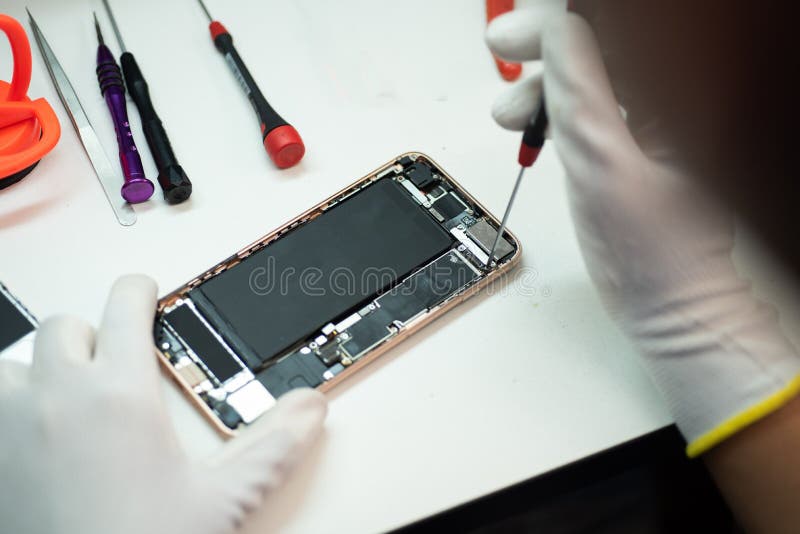 Repair Mobile Phones or Smartphones Stock Photo - Image of multimedia ...