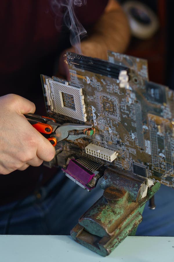 Motherboard repair stock photo. Image of integrated - 129338598