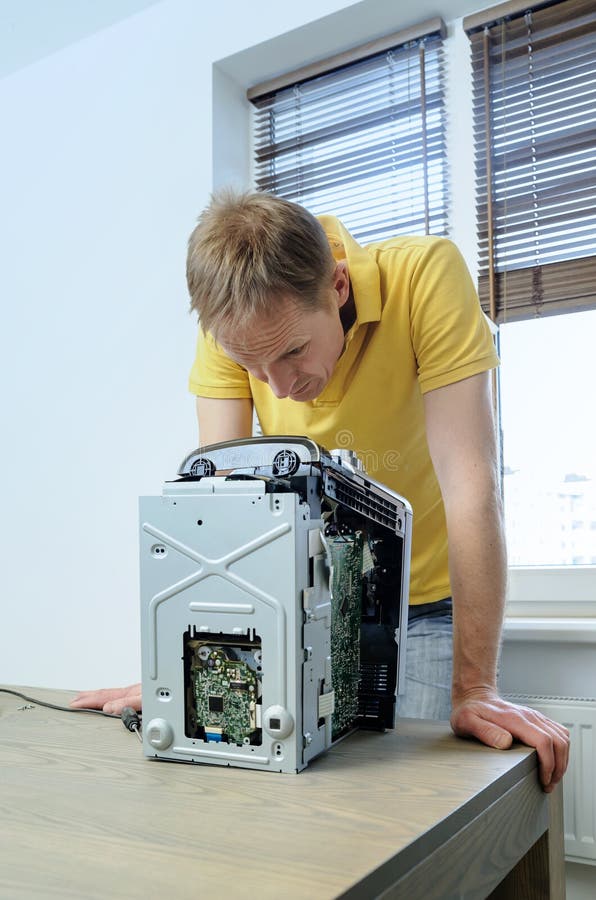 Repair of the Musical System. Stock Photo - Image of person ...