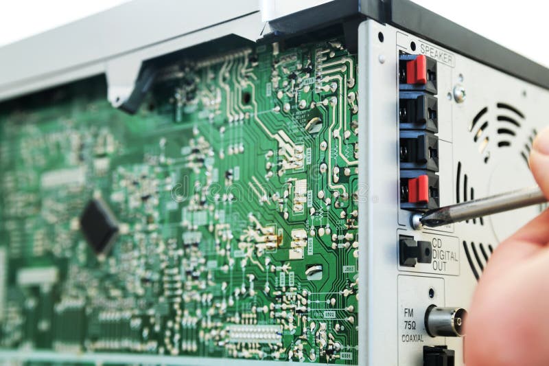 Repair of the Musical System. Stock Photo - Image of loudspeaker ...