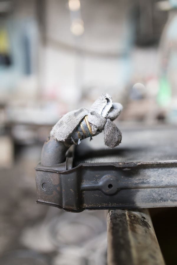 Repair Old Broken Radiator Auto Stock Image - Image of repair ...