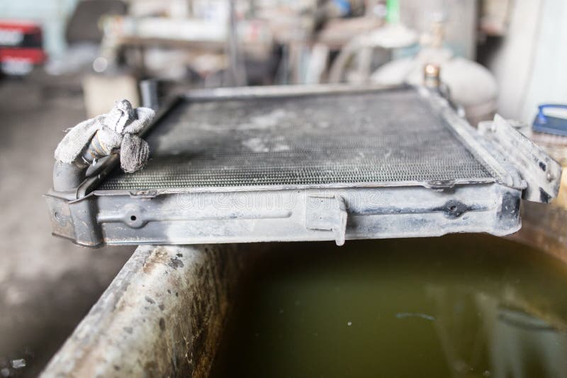 Repair Old Broken Radiator Auto Stock Image - Image of shop, automotive ...