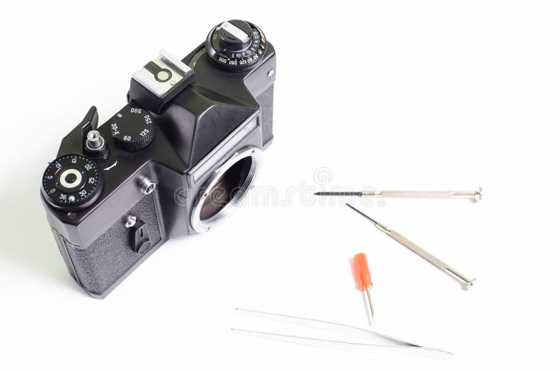 Repair of old camera stock image. Image of camera, technician - 85560863