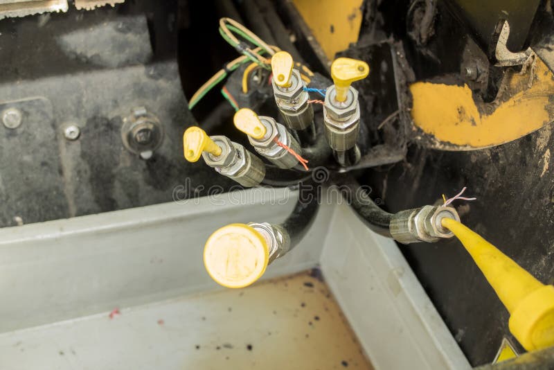 Repair and Parts of a Compact Loader Stock Image - Image of loader ...