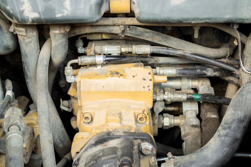 Repair and Parts of a Compact Loader Stock Photo - Image of metalwork ...