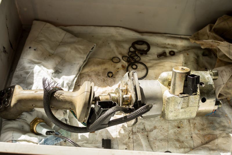 Repair and Parts of a Compact Loader Stock Image - Image of machining ...