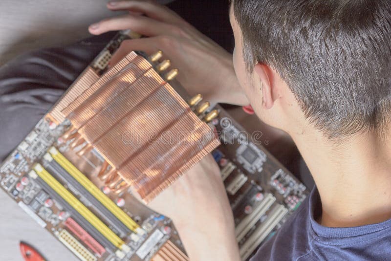 Repair of PC Installation of Components Cleaning from Dust Assembly ...